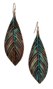 spunkysoul handmade boho lightweight statement leaf earrings with detailed texture for women