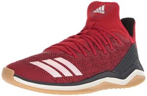 adidas men's icon 4 baseball shoe, power red/cloud white/carbon, 12 m us