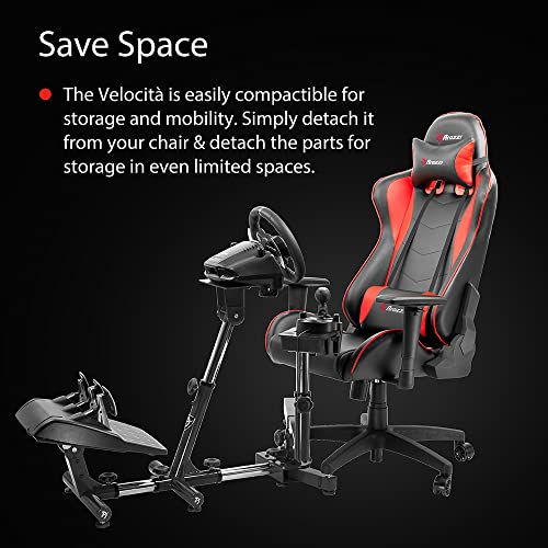 Arozzi Velocita Universal Racing Simulator Cockpit Compatible with Most Racing Sim Gear and Gaming Chairs Collapsible Telescopic and Portable - Black