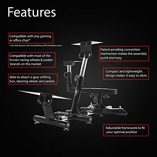 Arozzi Velocita Universal Racing Simulator Cockpit Compatible with Most Racing Sim Gear and Gaming Chairs Collapsible Telescopic and Portable - Black