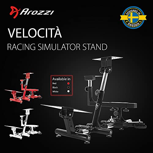 Arozzi Velocita Universal Racing Simulator Cockpit Compatible with Most Racing Sim Gear and Gaming Chairs Collapsible Telescopic and Portable - Black