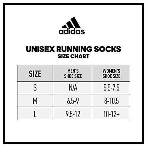 adidas Running Mid-Crew Socks (1-Pair), Black/Onix Grey/Silver Reflective, Medium