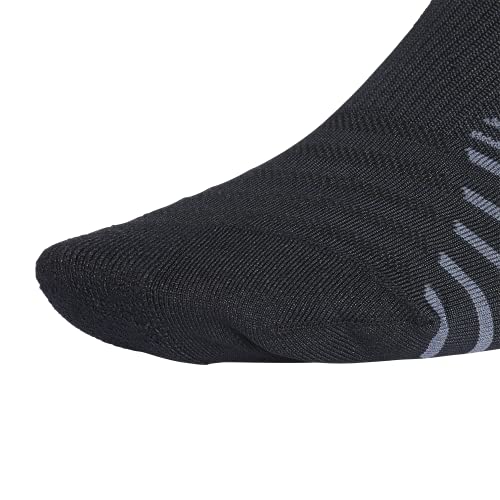 adidas Running Mid-Crew Socks (1-Pair), Black/Onix Grey/Silver Reflective, Medium