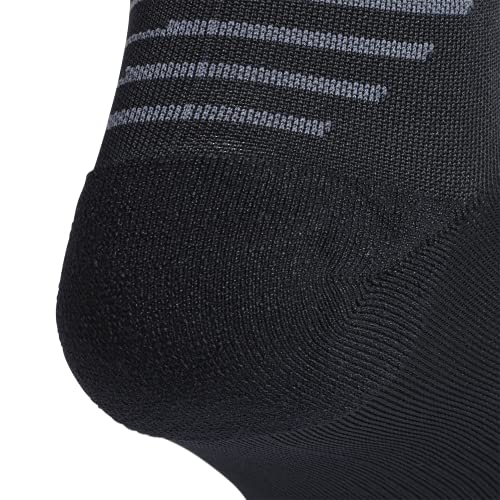 adidas Running Mid-Crew Socks (1-Pair), Black/Onix Grey/Silver Reflective, Medium