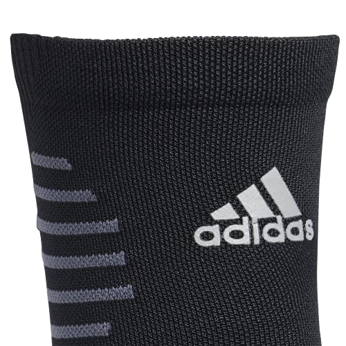 adidas Running Mid-Crew Socks (1-Pair), Black/Onix Grey/Silver Reflective, Medium