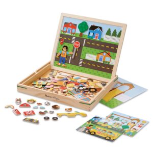 melissa & doug wooden magnetic matching picture game with 119 magnets and scene cards