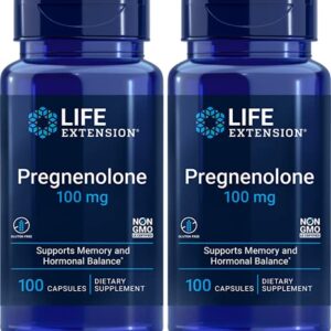 Life Extension Pregnenolone 100 Mg, 100 capsules, 2 Bottle Pack