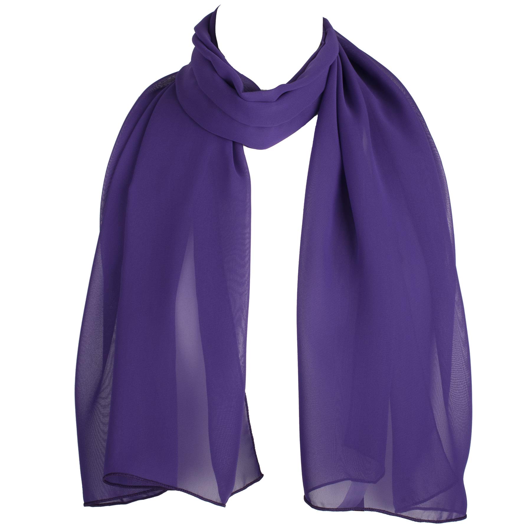 Hat To Socks Chiffon Scarf Sheer Wrap for Women (Purple)