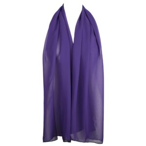 Hat To Socks Chiffon Scarf Sheer Wrap for Women (Purple)