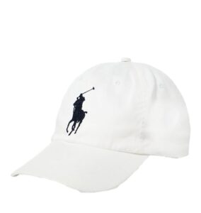 polo ralph lauren men's big pony cap, white, one size