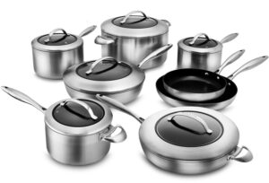 scanpan ctx 14-piece stainless steel cookware set with stratanium nonstick coating