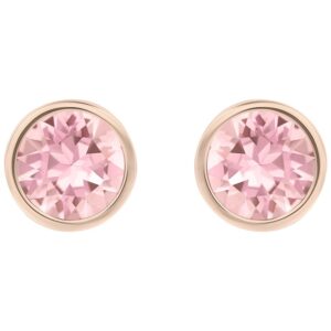 swarovski light rose crystal solitaire studs pierced earrings rose gold #5101339