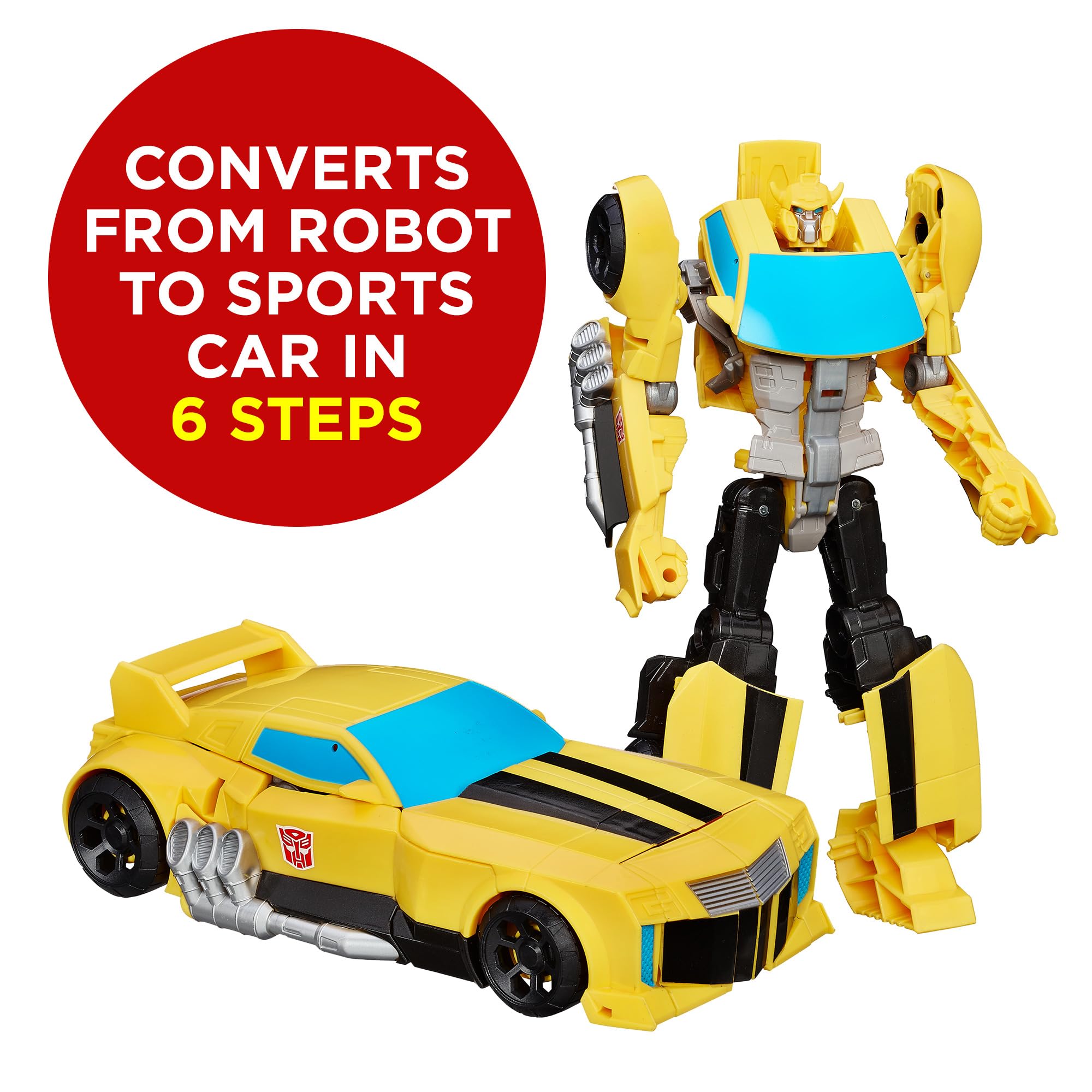 Transformers Toys Heroic Bumblebee Action Figure - Timeless Large-Scale Figure, Changes into Yellow Toy Car, 11" (Amazon Exclusive)