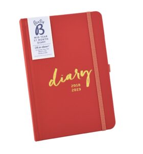 busy b 17 month 2018-19 mid year diary - week-to-view agenda with timetables and notes