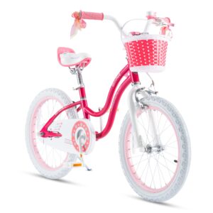 royalbaby stargirl kids girls bike bicycle with basket kickstand 18 inch pink