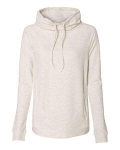 weatherproof women?s heat last faux cashmere funnel neck sweatshirt m oatmeal