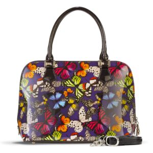 bravo! anuta butterfly print leather handbag, medium, multi-color