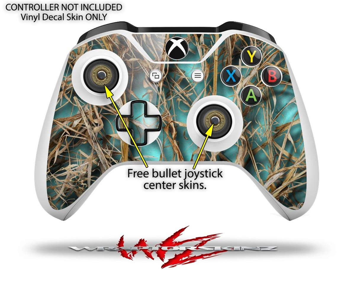 WraptorSkinz Decal Vinyl Skin Wrap Compatible with Xbox One S Console and Controllers - WraptorCamo Grassy Marsh Camo Neon Teal