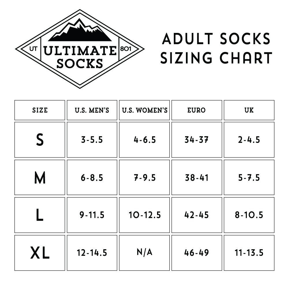 Ultimate Socks Mens Lightweight Merino Wool Ski Snowboard Performance Charcoal Large 9-11.5