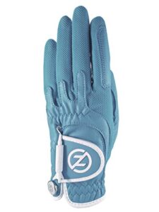 zero friction ladies cabretta elite golf glove, left hand, turquoise, one size