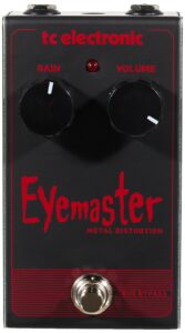 tc electronic eyemaster metal distortion skull-pounding metal distortion pedal with 2-knob interface for insane gain