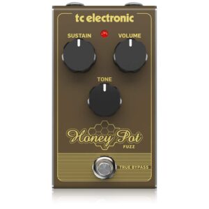 tc electronic honey pot fuzz vintage-flavored fuzz pedal with massive wall of tones and miles of sustain