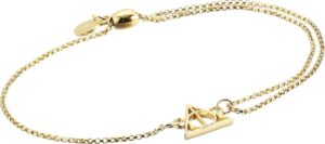 alex and ani women's harry potter deathly hallows pull chain bracelet, 14kt gold plated, expandable