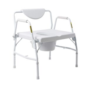 mckesson heavy-duty bariatric commode chair with 12 qt bucket, 1000 lbs weight capacity, 23 1/4 in seat width, 1 count