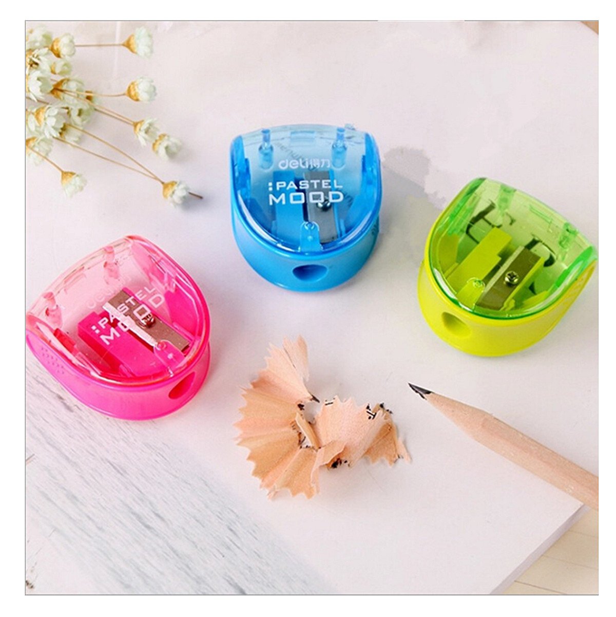 Hand Held Plastic Manual Pencil Sharpener, Steel Blade Rectangular Pencil Sharpeners, Colorful Pencil Sharpener for Kids, Random Color 5Pcs - Thanksgiving Halloween Christmas New Year Party Supplies