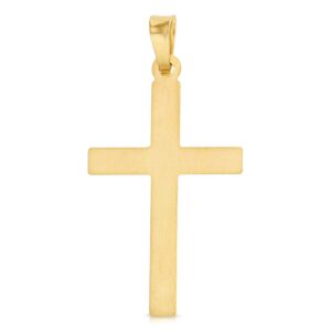 Ioka 14K Two Tone Gold Cross Charm Pendant with 1.2mm Singapore Chain Necklace - 24"