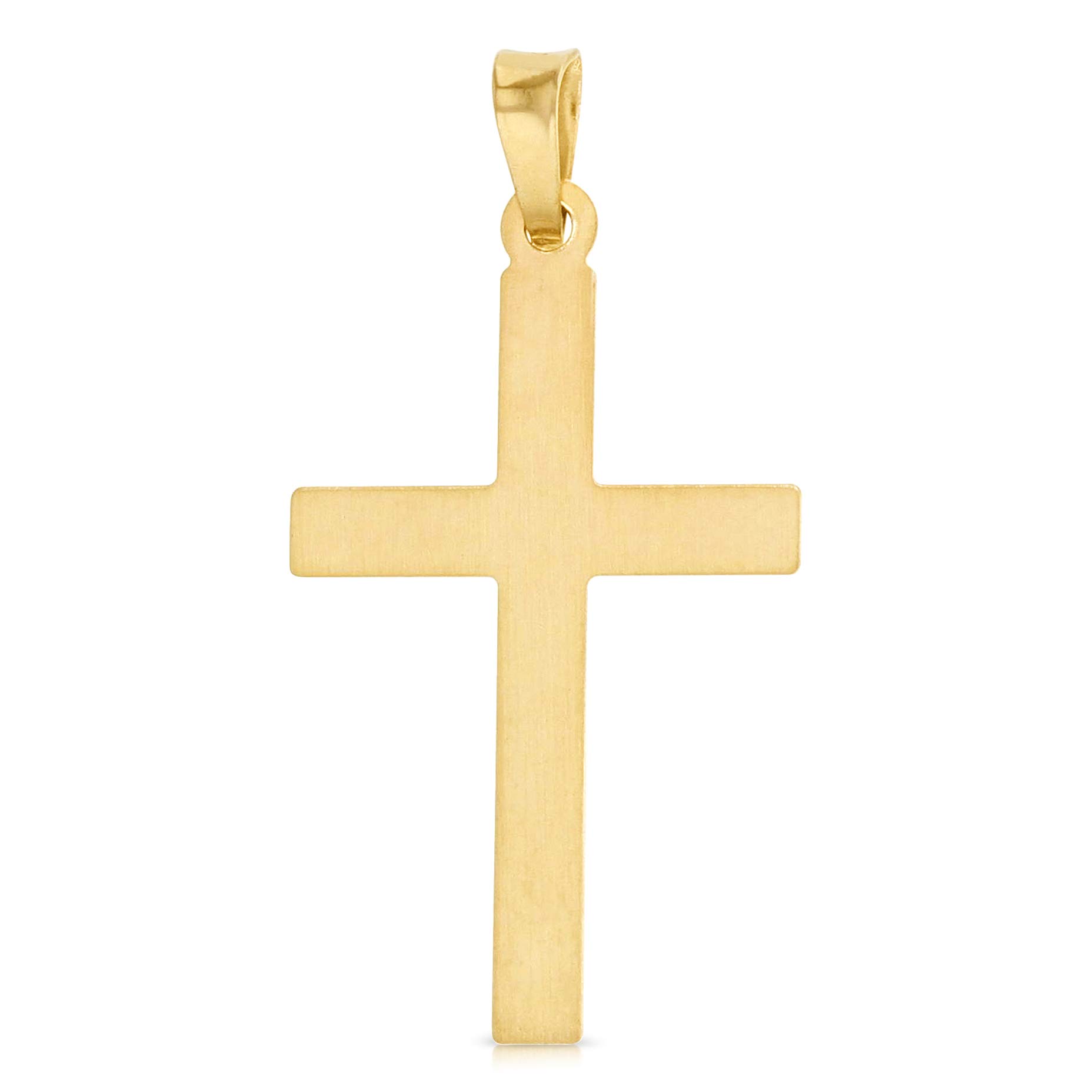 Ioka 14K Two Tone Gold Cross Charm Pendant with 1.2mm Singapore Chain Necklace - 24"