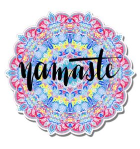 namaste mandala yoga meditation - 3" vinyl sticker - for car laptop i-pad phone helmet hard hat - waterproof decal