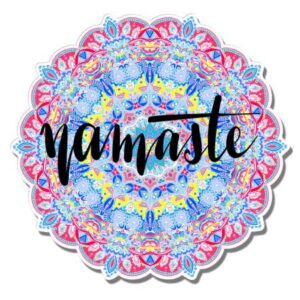 Namaste Mandala Yoga Meditation - 3" Vinyl Sticker - for Car Laptop I-Pad Phone Helmet Hard Hat - Waterproof Decal