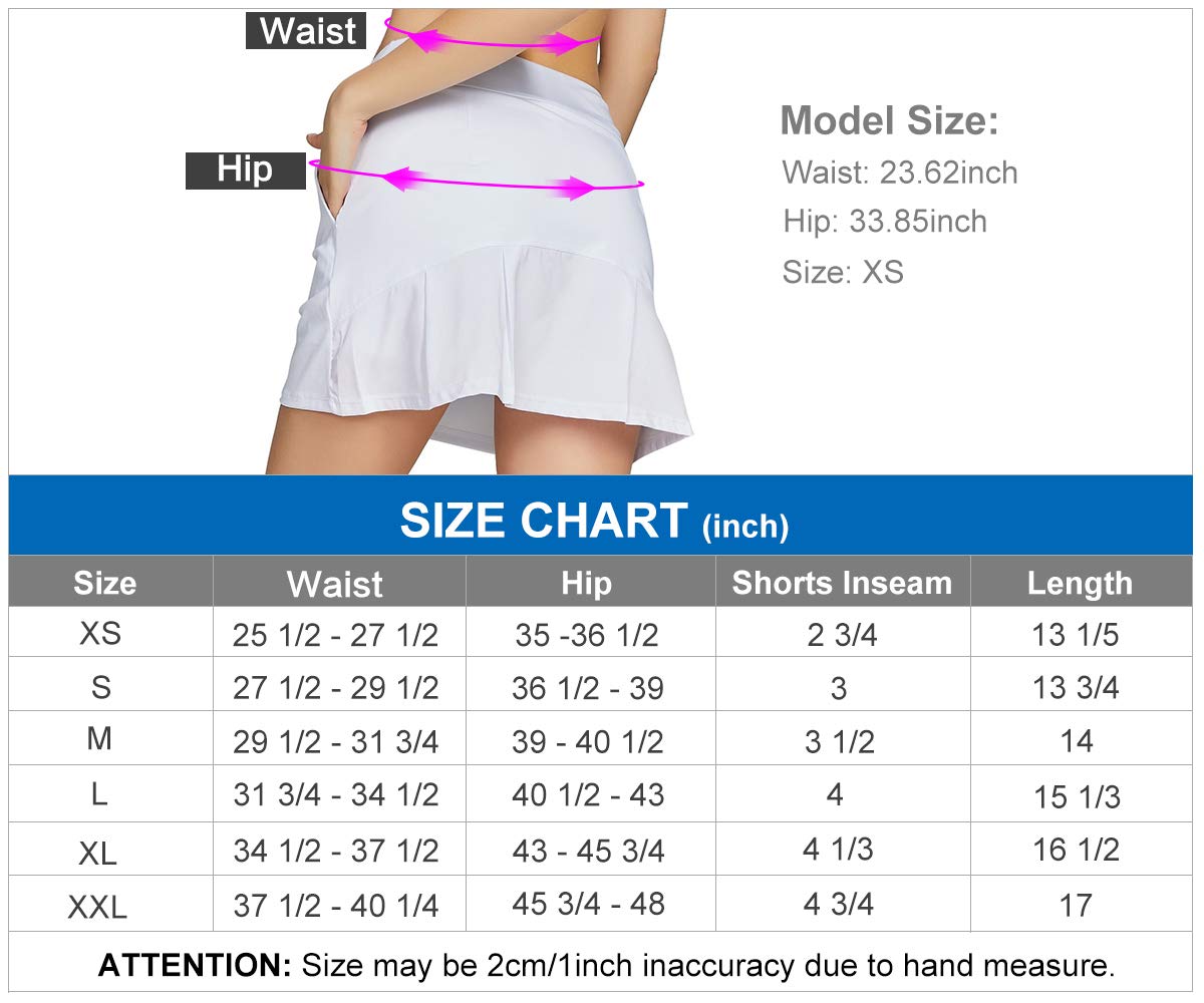 Cityoung Women Golf Skirt with Pockets Tennis Skirts with Shorts Pleated Skorts Skirts Causal Summer Running Activewear Pink S