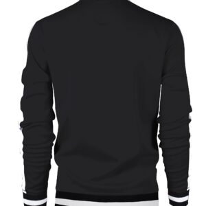 SCREENSHOTBRAND-51700 Mens Urban Hip Hop Premium Track Jacket - Slim Fit Side Taping Basic-Black-Medium