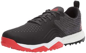 adidas men's adipower 4orged s golf shoe, core black/red/ftwr white, 9 m us