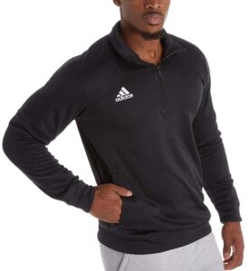 adidas athletics team issue 1/4 zip long sleeve, black melange/white, small