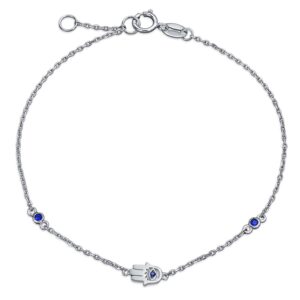 tiny minimalist simple evil eye charm bracelet for teen for women cubic zirconia cz .925 sterling silver extender