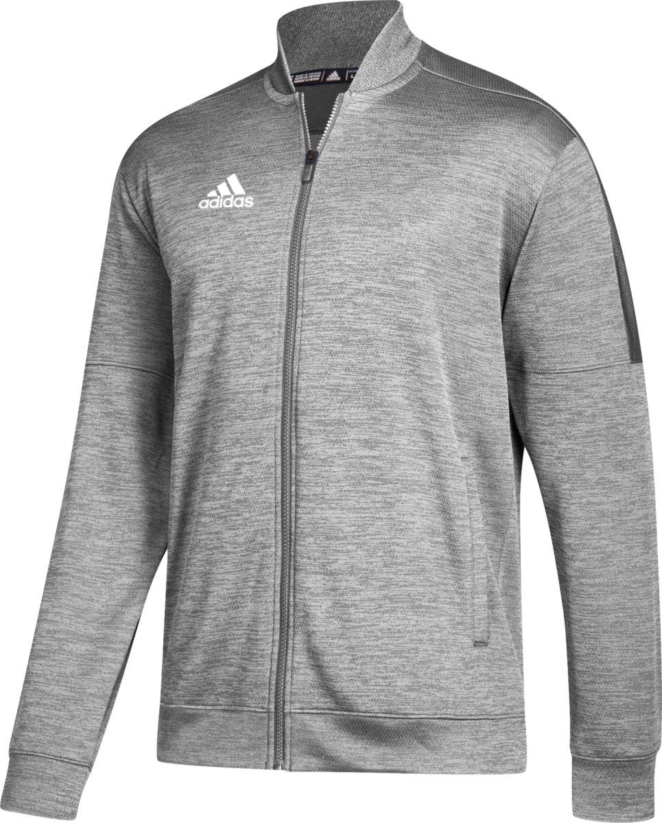 adidas Men's Athletics Team Issue Bomber, Grey Two Melange/White, Small