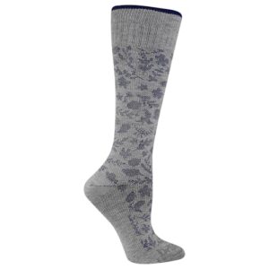 dr. scholl's womens graduated compression knee high - 1 & 2 pair packs casual sock, gray paisley, 4 10 us