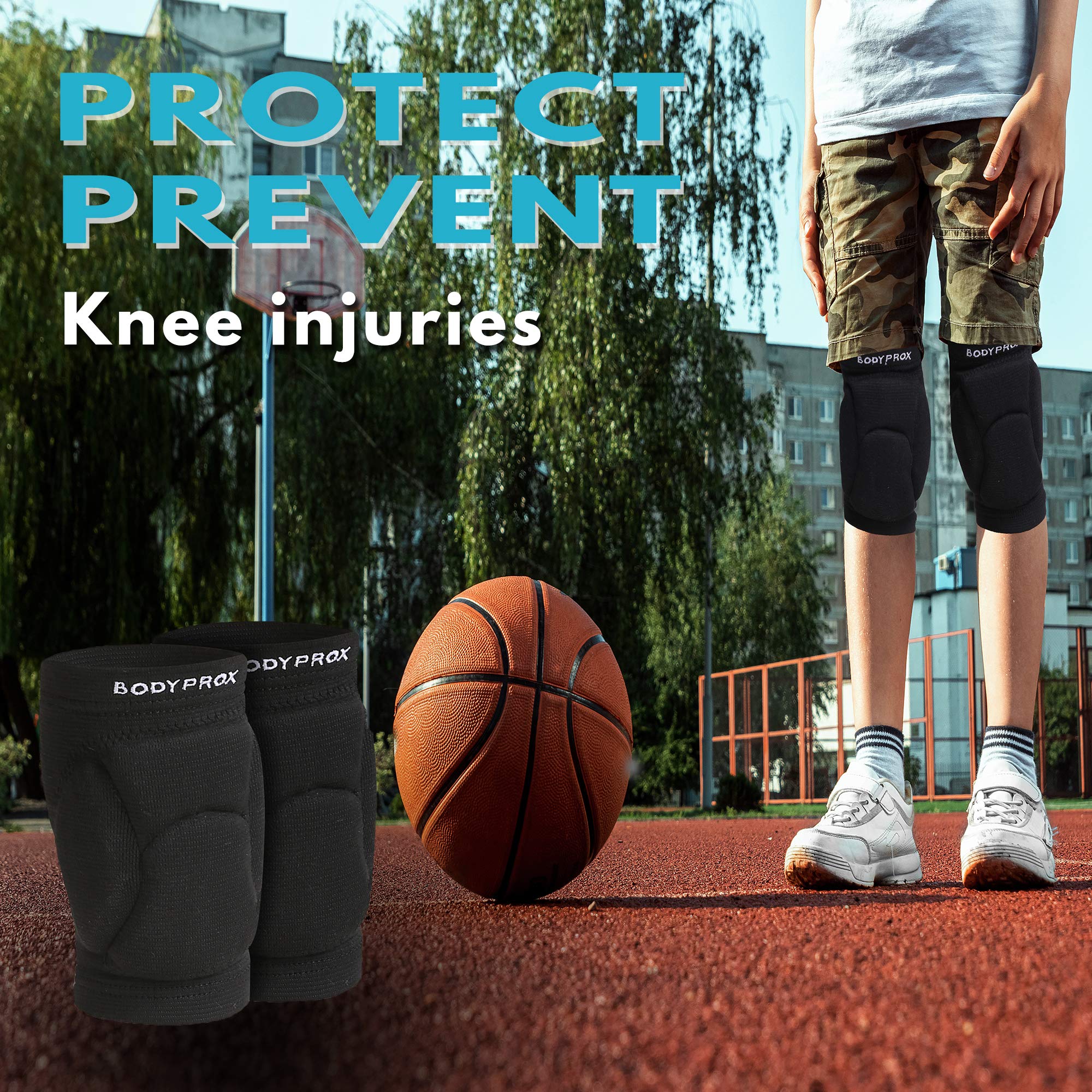 Bodyprox Volleyball Knee Pads for Junior Youth, 1 Pair Unisex (8-13 Years)