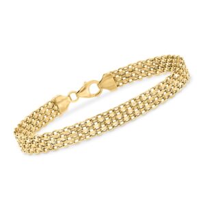 ross-simons italian 18kt yellow gold bismark-link bracelet. 8 inches