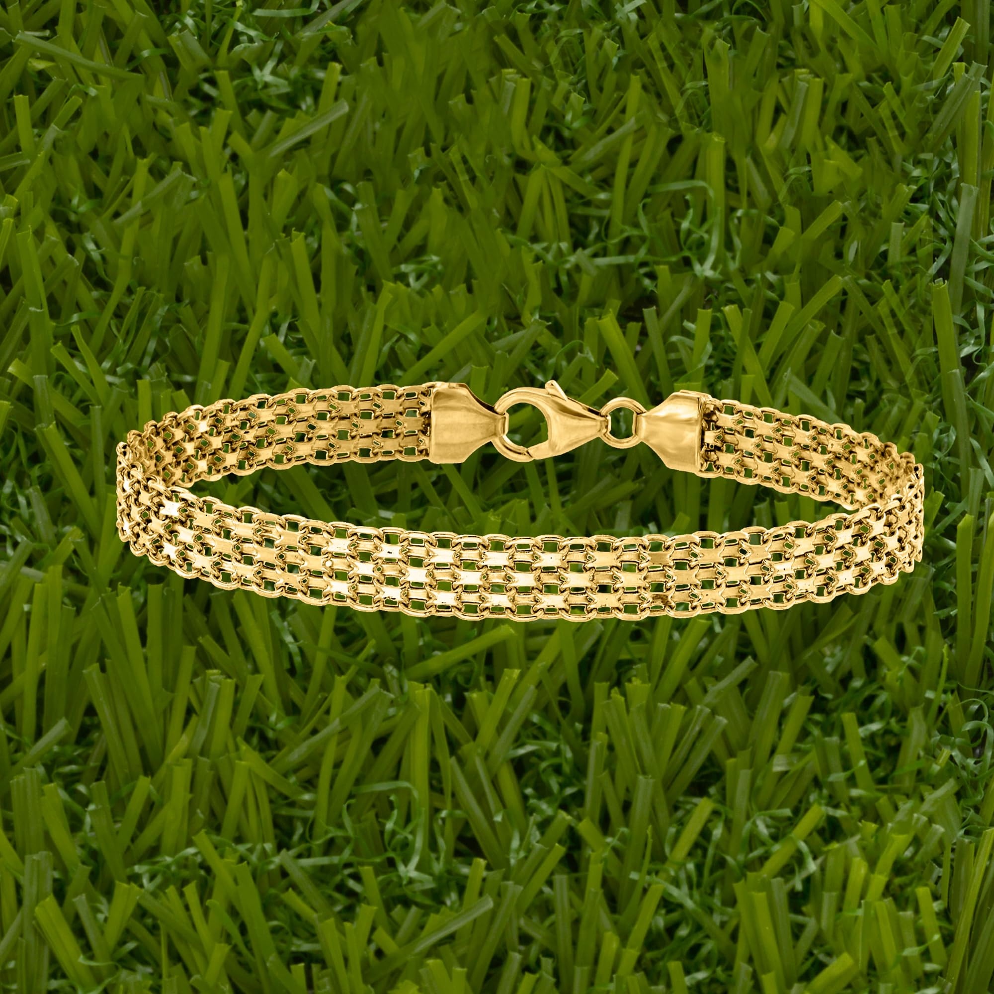 Ross-Simons Italian 18kt Yellow Gold Bismark-Link Bracelet. 8 inches