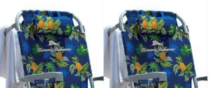 tommy bahama 2 2016 backpack cooler beach chair with storage pouch and towel bar (green floral)