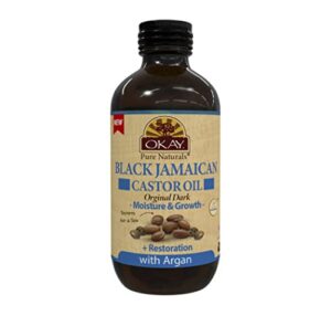 okay black jamaican castor oil original dark with argan oil 4oz / 118ml