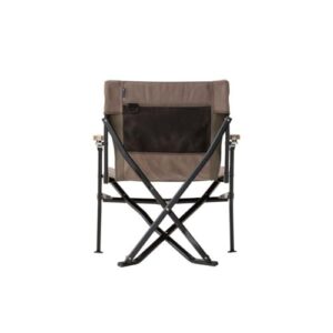 Snow Peak Luxury Low Beach Chair - Teak Wood Armrest and Canvas Seat - 23 x 26 x 27 in