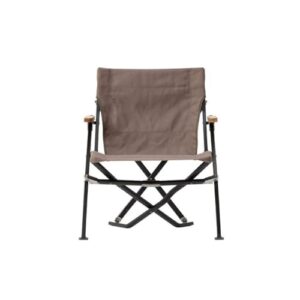 Snow Peak Luxury Low Beach Chair - Teak Wood Armrest and Canvas Seat - 23 x 26 x 27 in