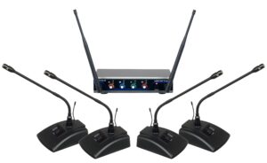 vocopro, 4 wireless microphone system, xlr, black, digital-quad-conference-c4