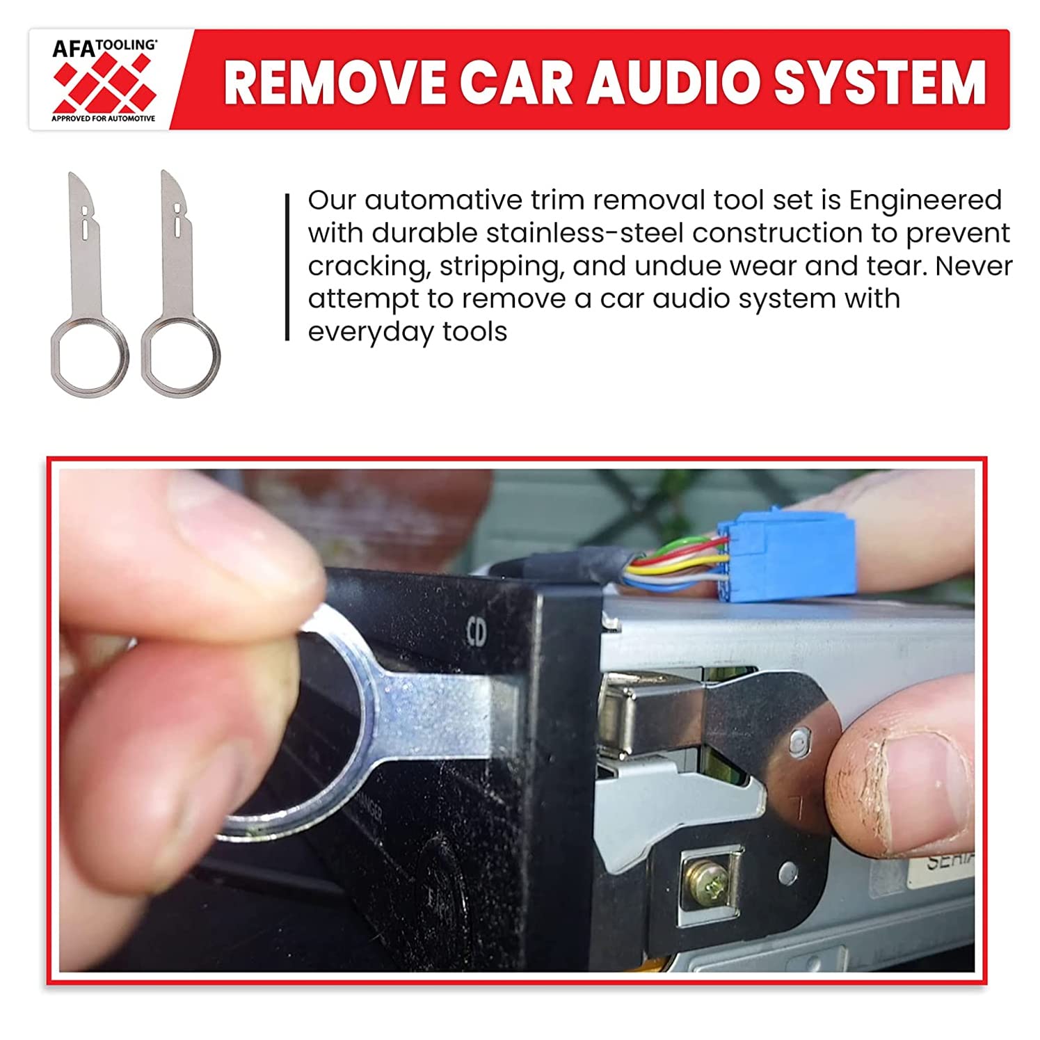 AFA Tooling Radio Removal Tool Kit | Works for Ford, Audi. VW, Mercedes and More - Car and Truck Stereo DIN | 20 Specialty Keys for Most Applications