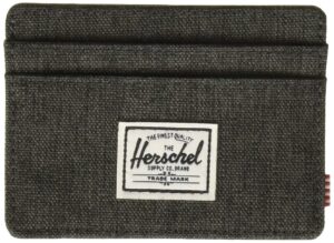 herschel mens charlie rfid card case wallet, black crosshatch, one size us